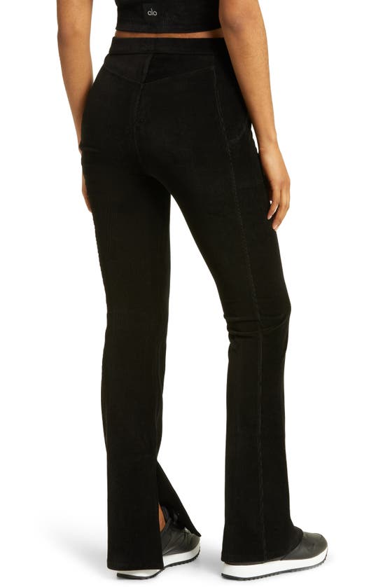 Alo Yoga Winter Break High Waist Flare Microcorduroy Pants In Black ...
