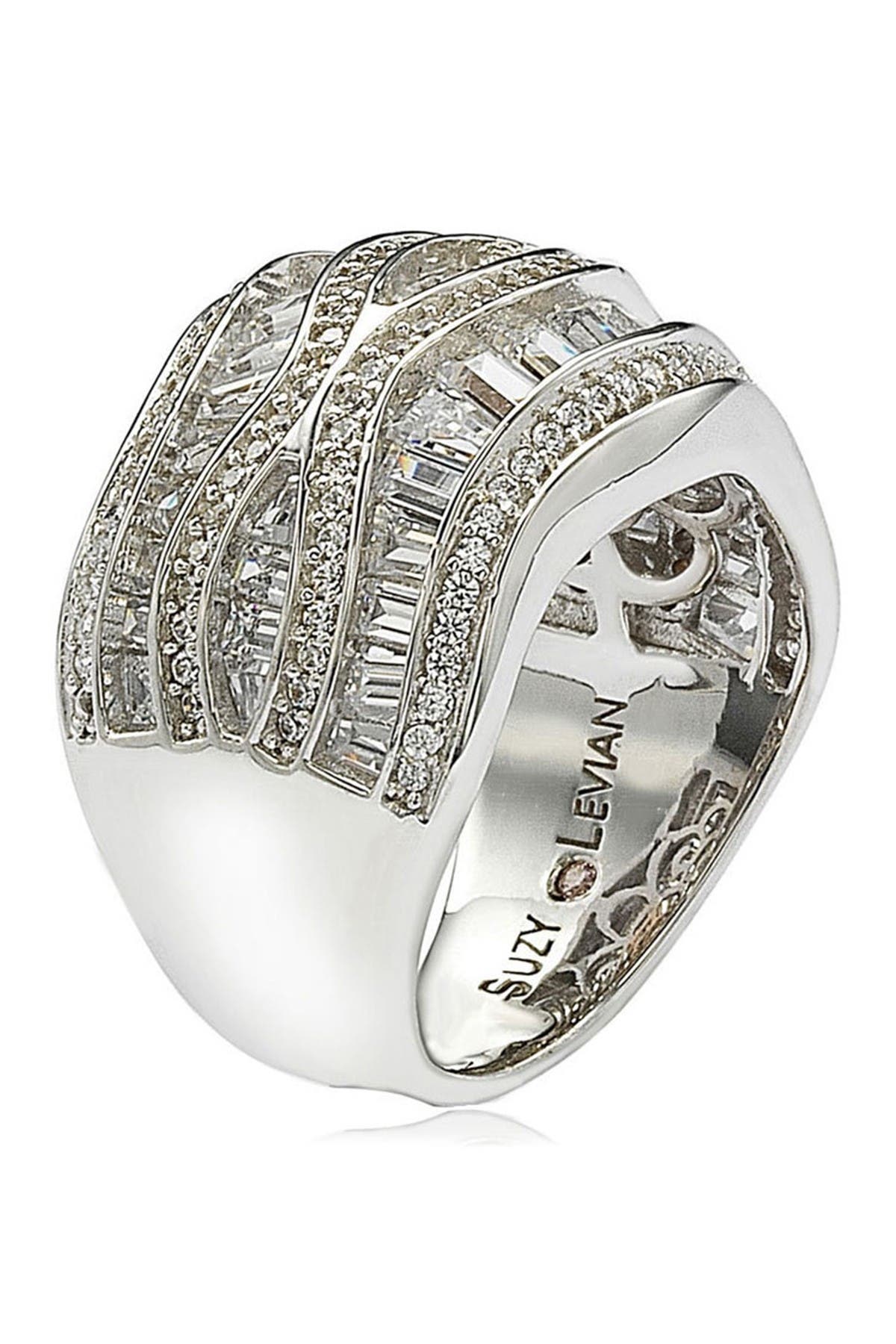 Suzy Levian | Sterling Silver Crisscross Chic CZ Ring | Nordstrom Rack