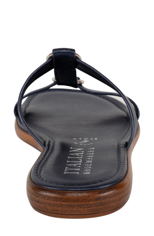 Italian Shoemakers Mikayla Slide Sandal In Blue Metallic | ModeSens
