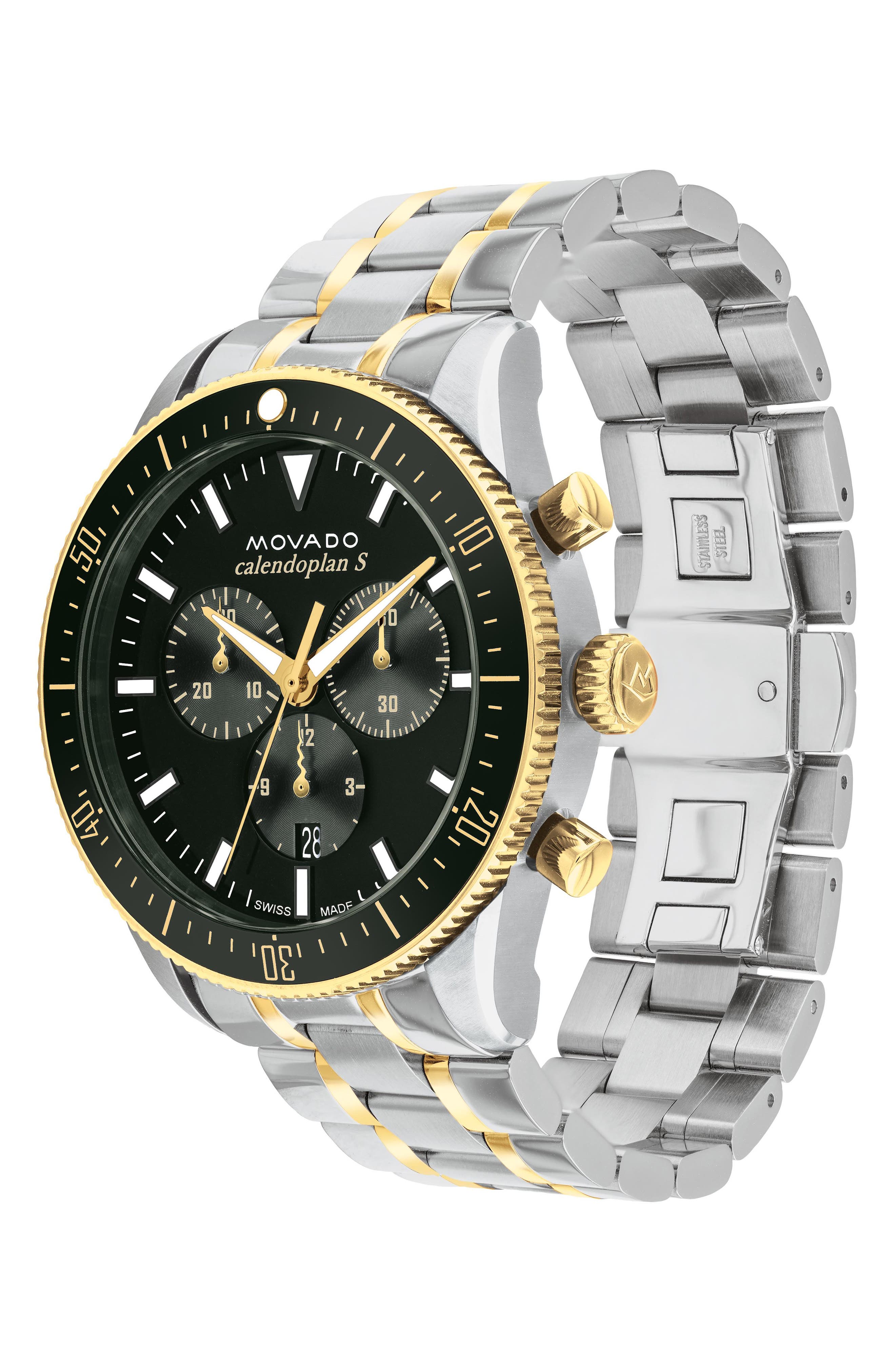 Movado Men's Calendoplan S Swiss Quartz Chronograph Two Tone Stainless ...