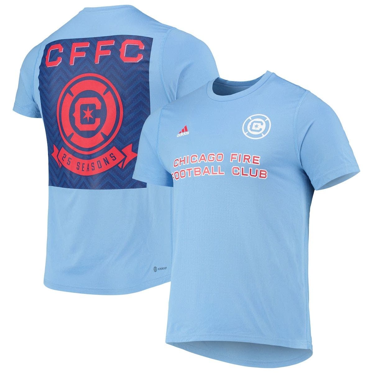 adidas Men's adidas Light Blue Chicago Fire Jersey Hook AEROREADY T ...
