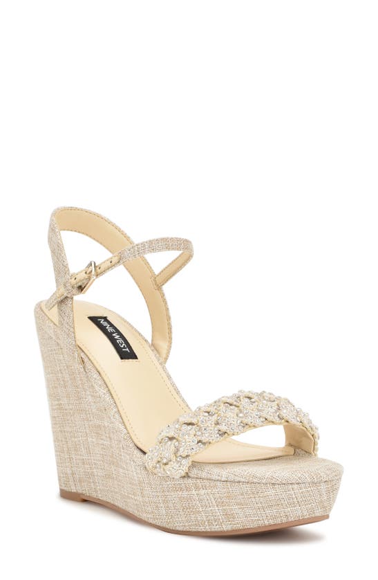 Nine West Halora Platform Wedge Sandal In Light Natural Multi Modesens