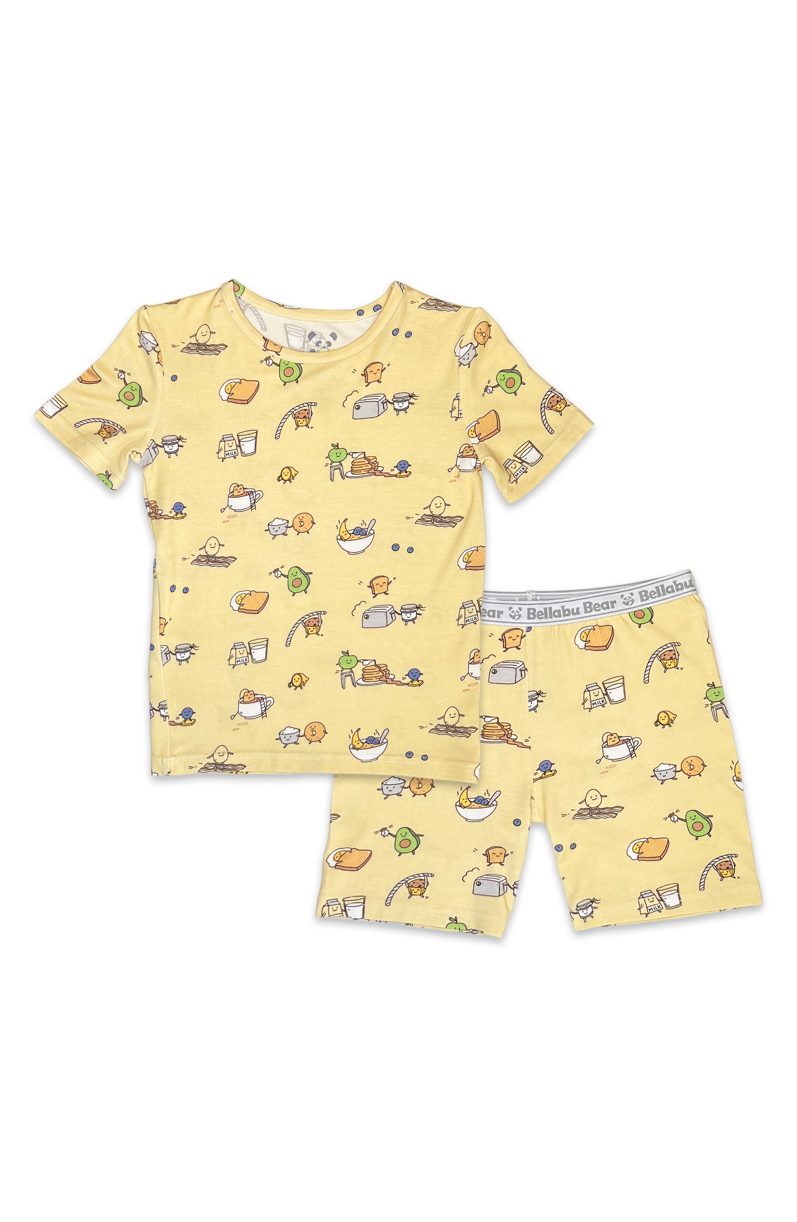 Bellabu Bear Kids' Love You Brunches Fitted Two-Piece Short Pajamas ...