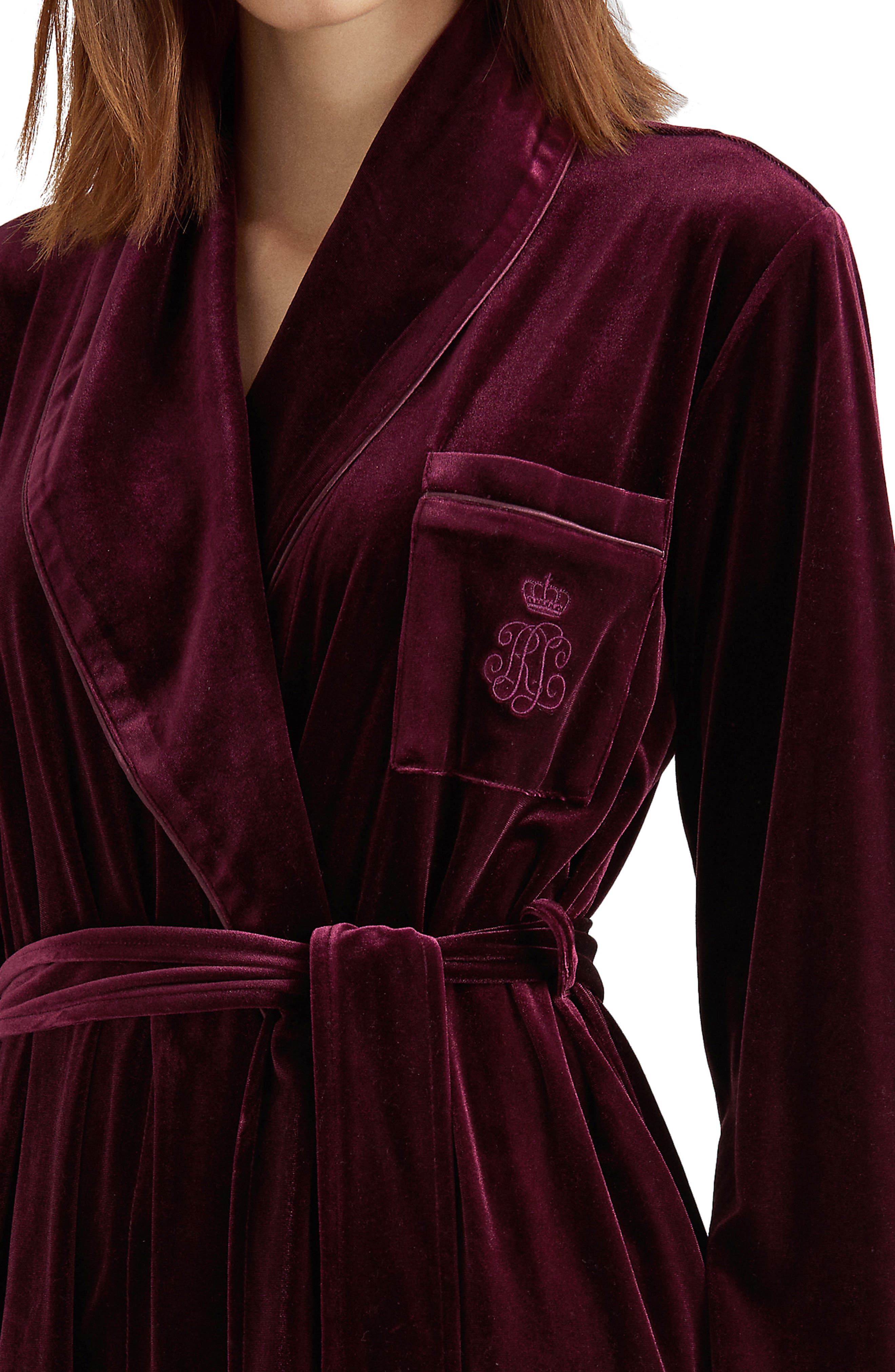 Lauren Ralph Lauren Shawl Collar Long Velvet Robe | Nordstrom