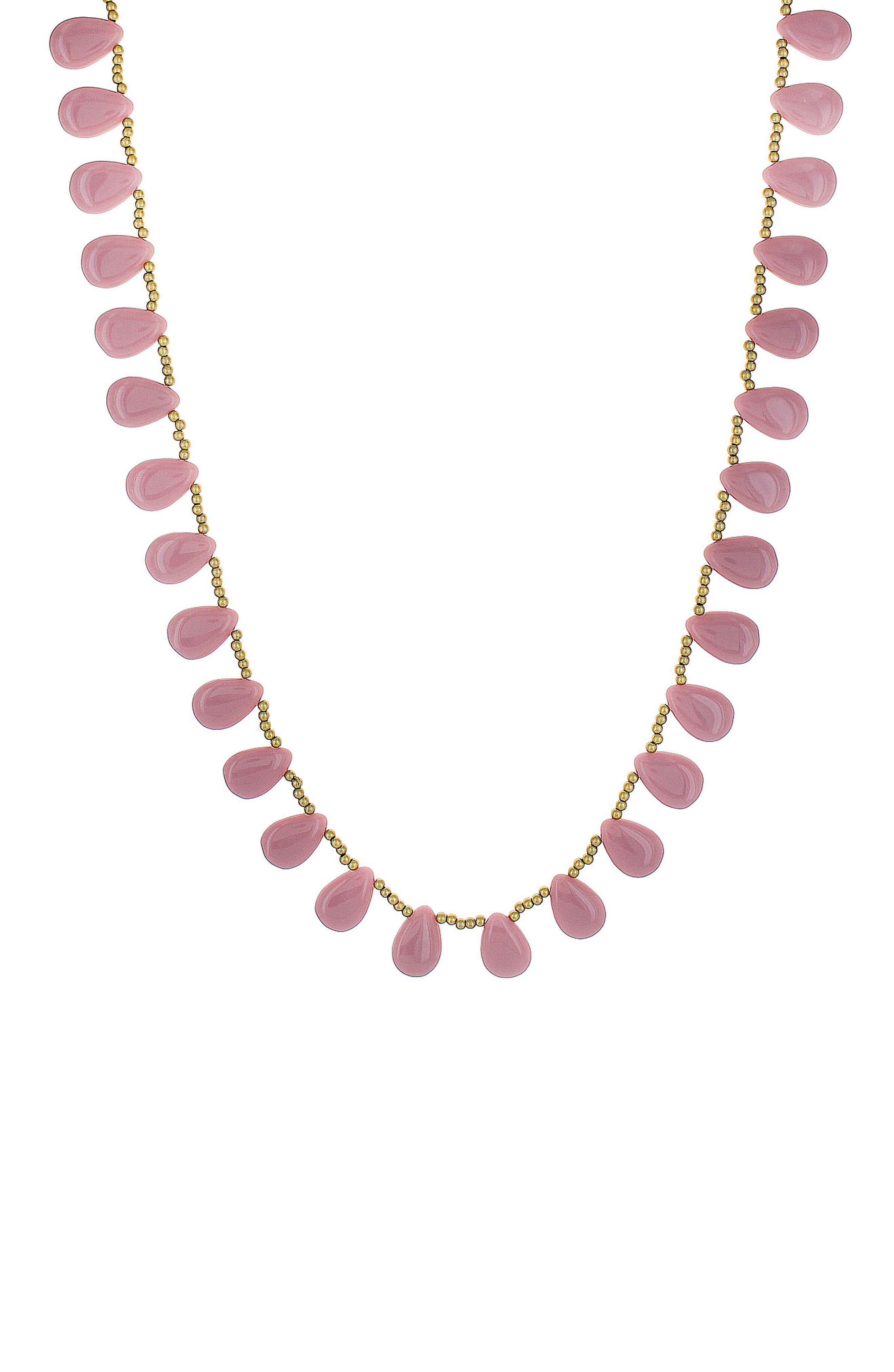 Panacea Mauve Stone Teardrop Beaded Long Necklace | Nordstromrack