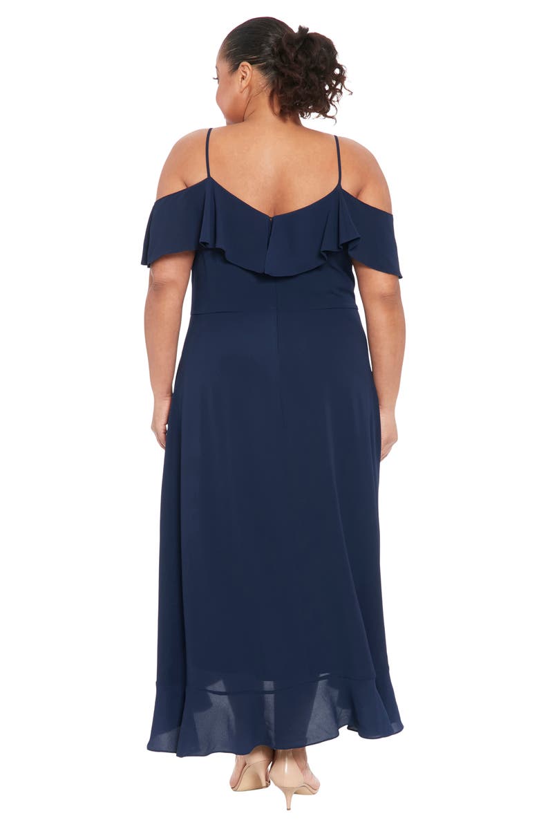 London Times Ruffle Cold Shoulder Maxi Dress | Nordstromrack