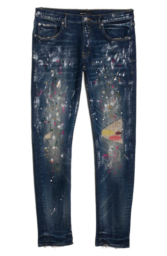 Purple Brand Repair Stitch Skinny Jeans In Multi Color Repair Stitch ...