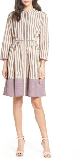 French Connection Mixed Stripe Cotton Dress | Nordstrom