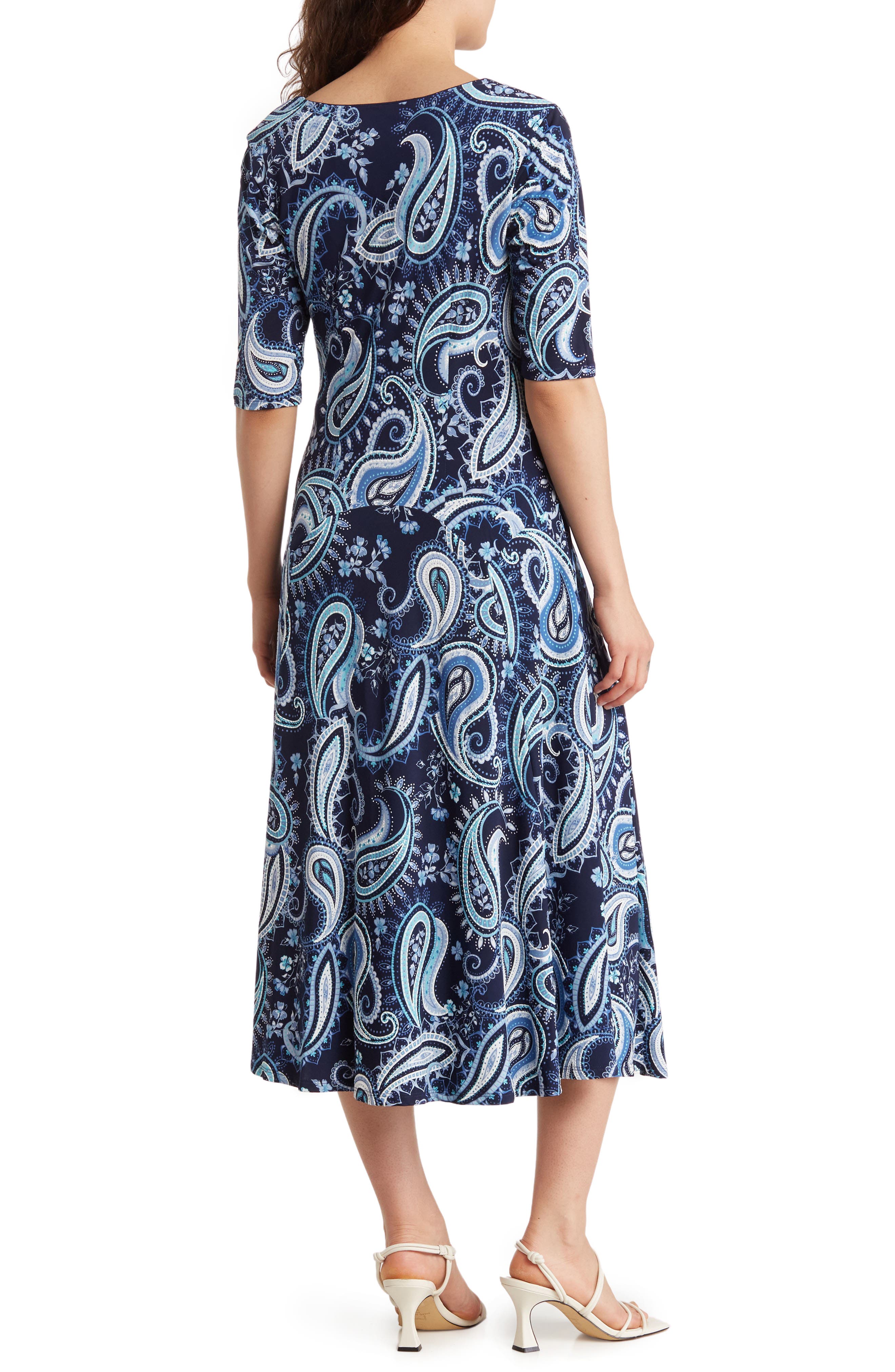Robbie Bee Paisley Drape Neck Dress | Nordstromrack
