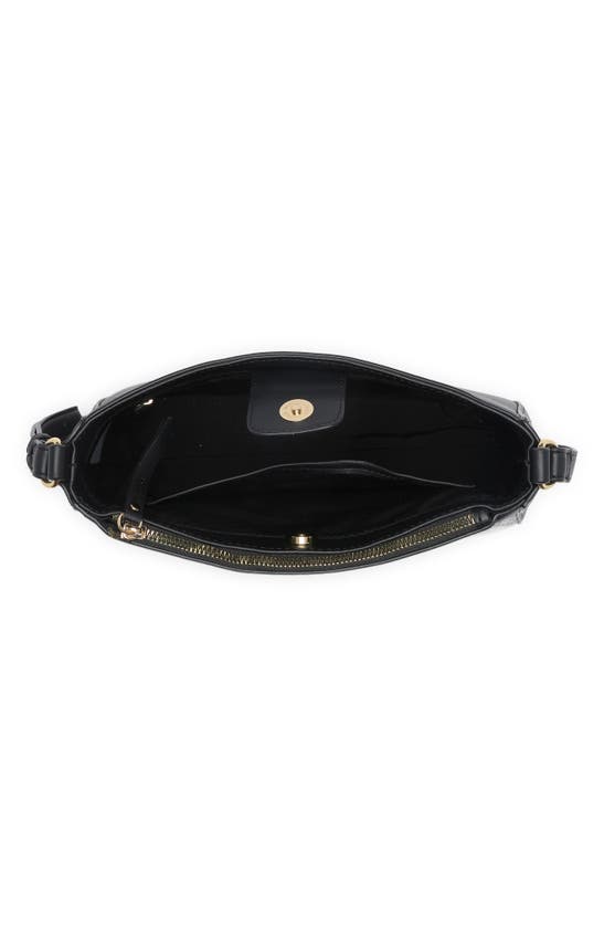 Nanette Lepore Double Section Logo Stripe Crossbody Bag In Black/ White ...