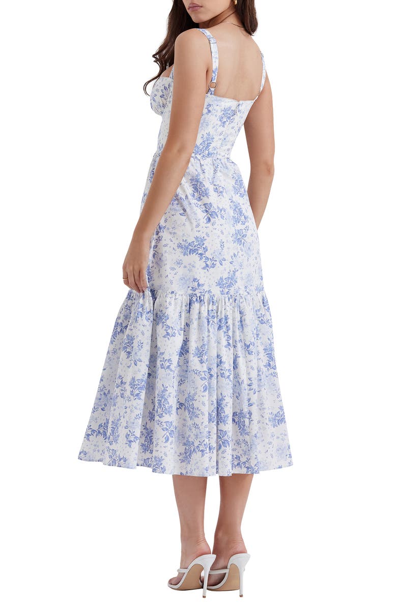 HOUSE OF CB Elia Floral Stretch Cotton Blend Corset Sundress | Nordstrom