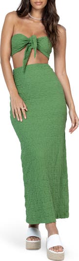 Princess Polly Matilda Crinkle Tie Bandeau & Maxi Skirt Set | Nordstrom