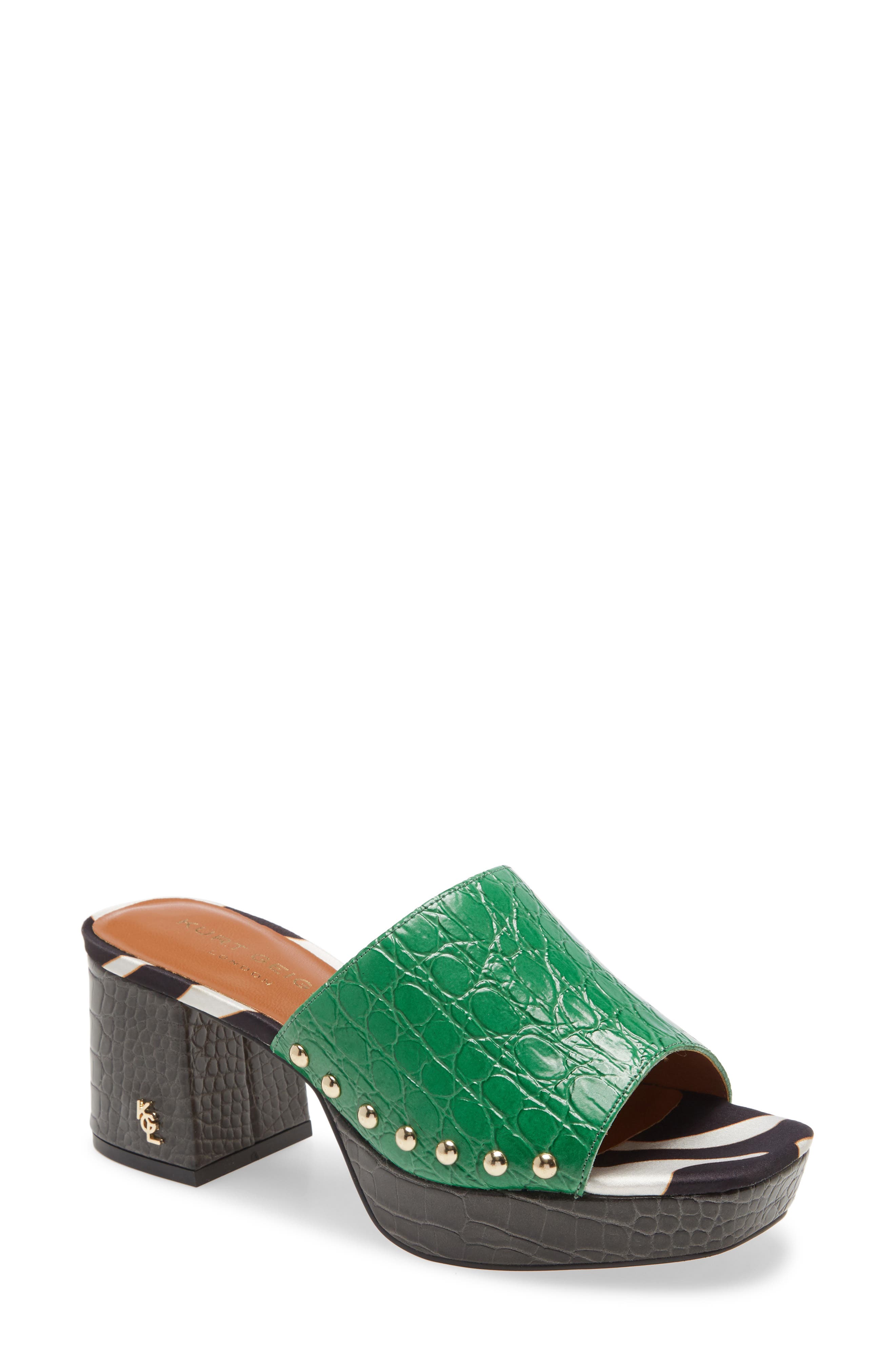 Kurt Geiger Beatriz Croc Embossed Platform Mule In Green | ModeSens