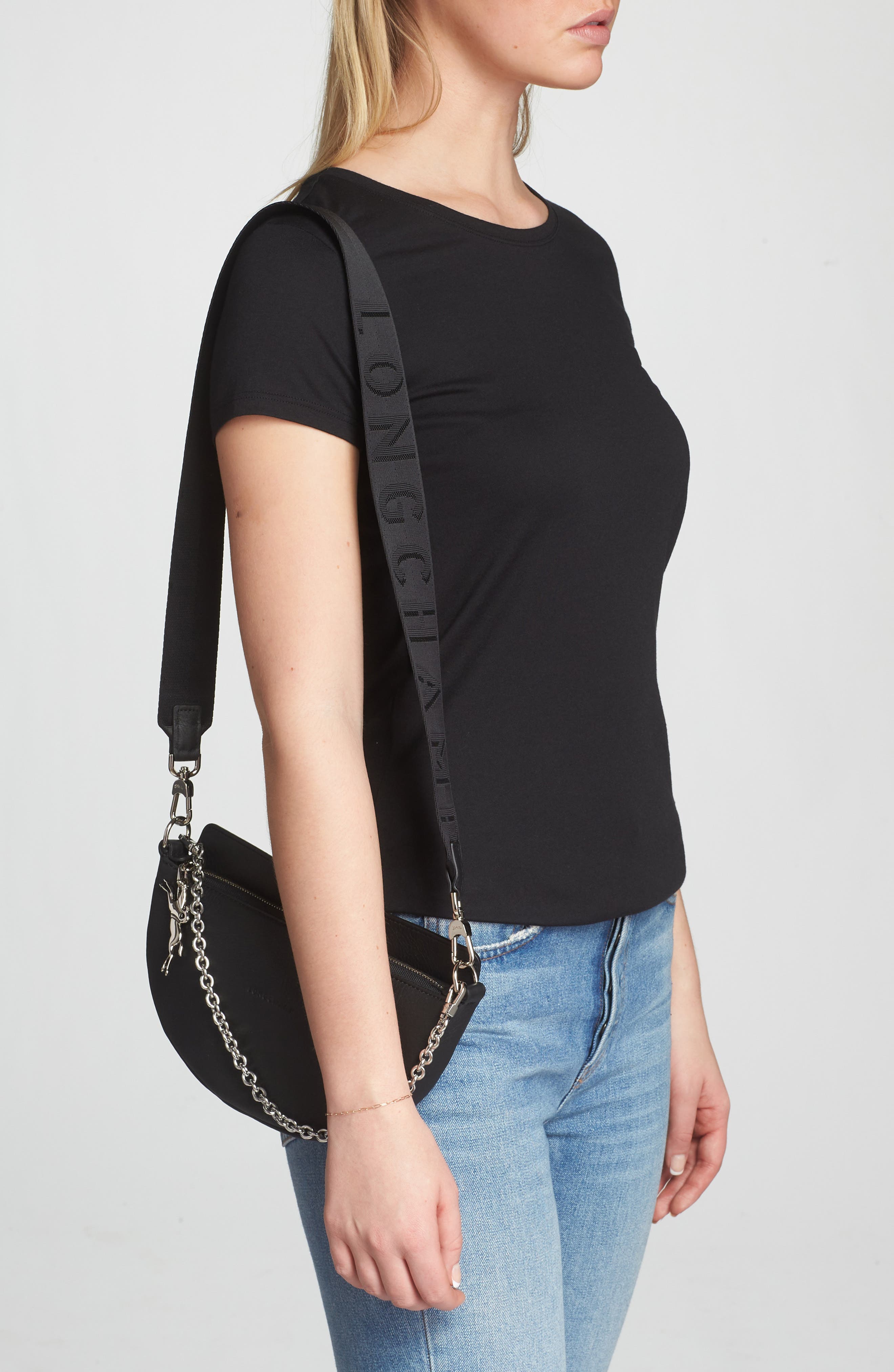 Longchamp Smile Small Half Moon Leather Crossbody Bag | Nordstrom