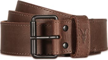 AllSaints Stitched Edge Leather Belt | Nordstrom