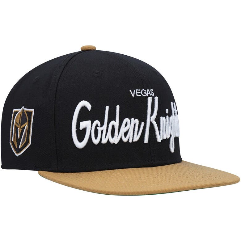 Mitchell & Ness Black/gold Vegas Golden Knights Vintage Script Snapback Hat | ModeSens