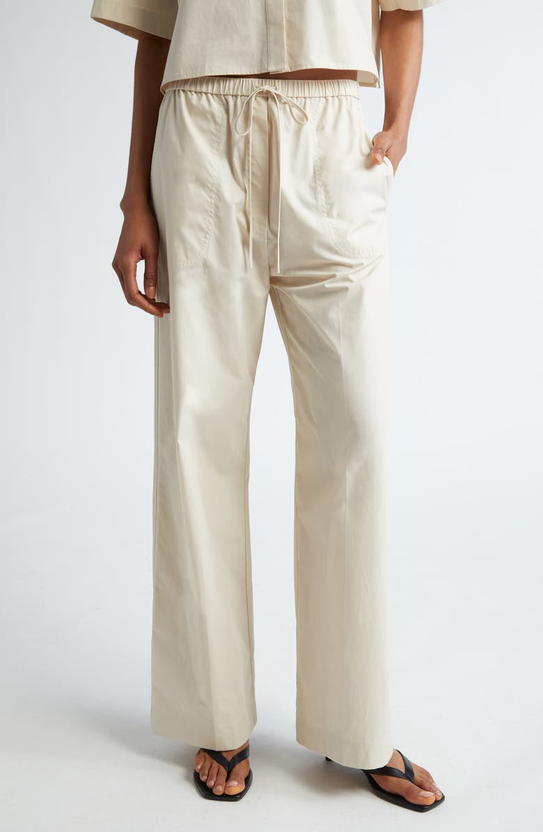 TOTEME Organic Cotton Poplin Drawstring Pants | Nordstrom