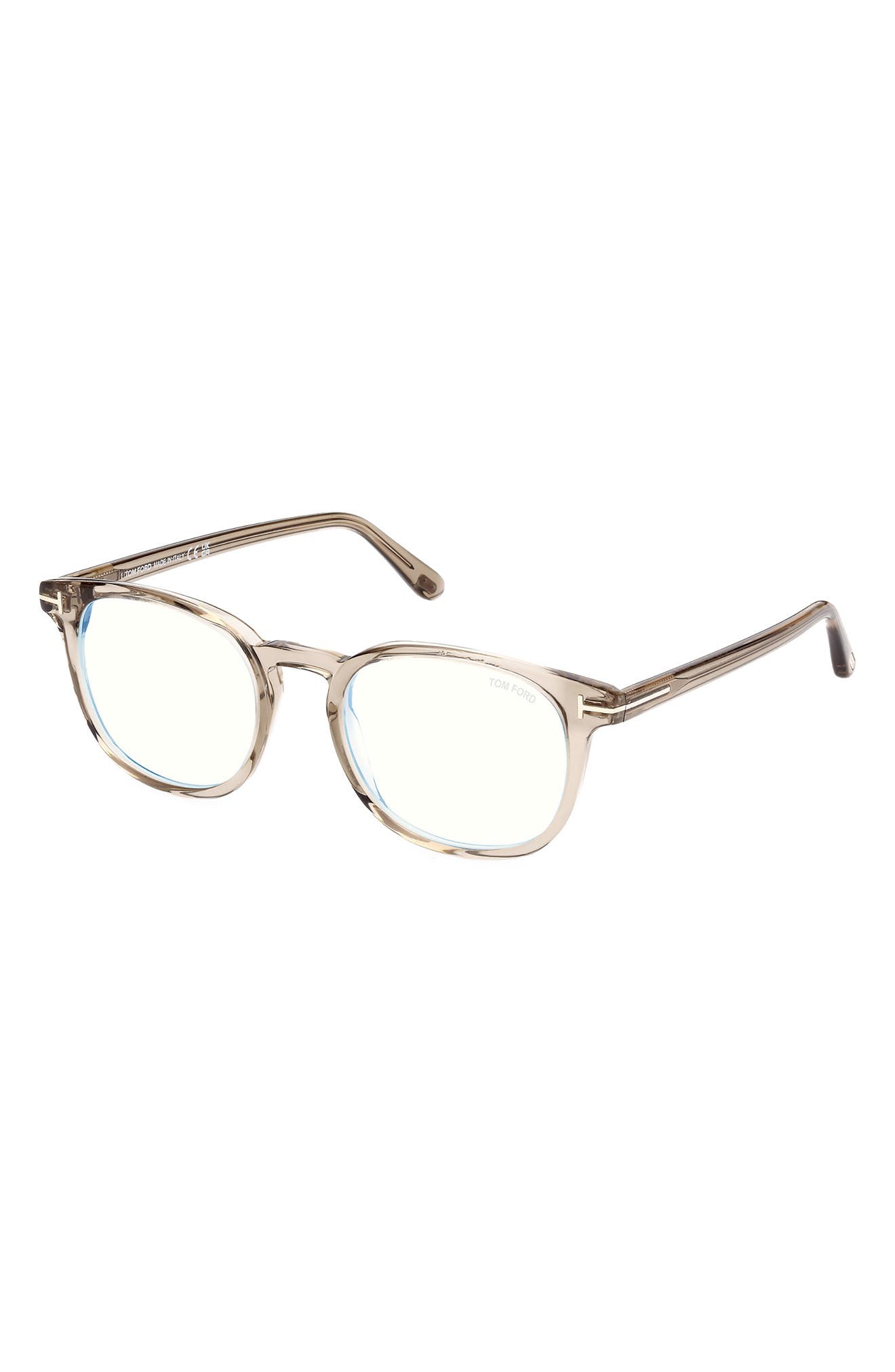 TOM FORD 52mm Round Blue Light Blocking Glasses | Nordstrom