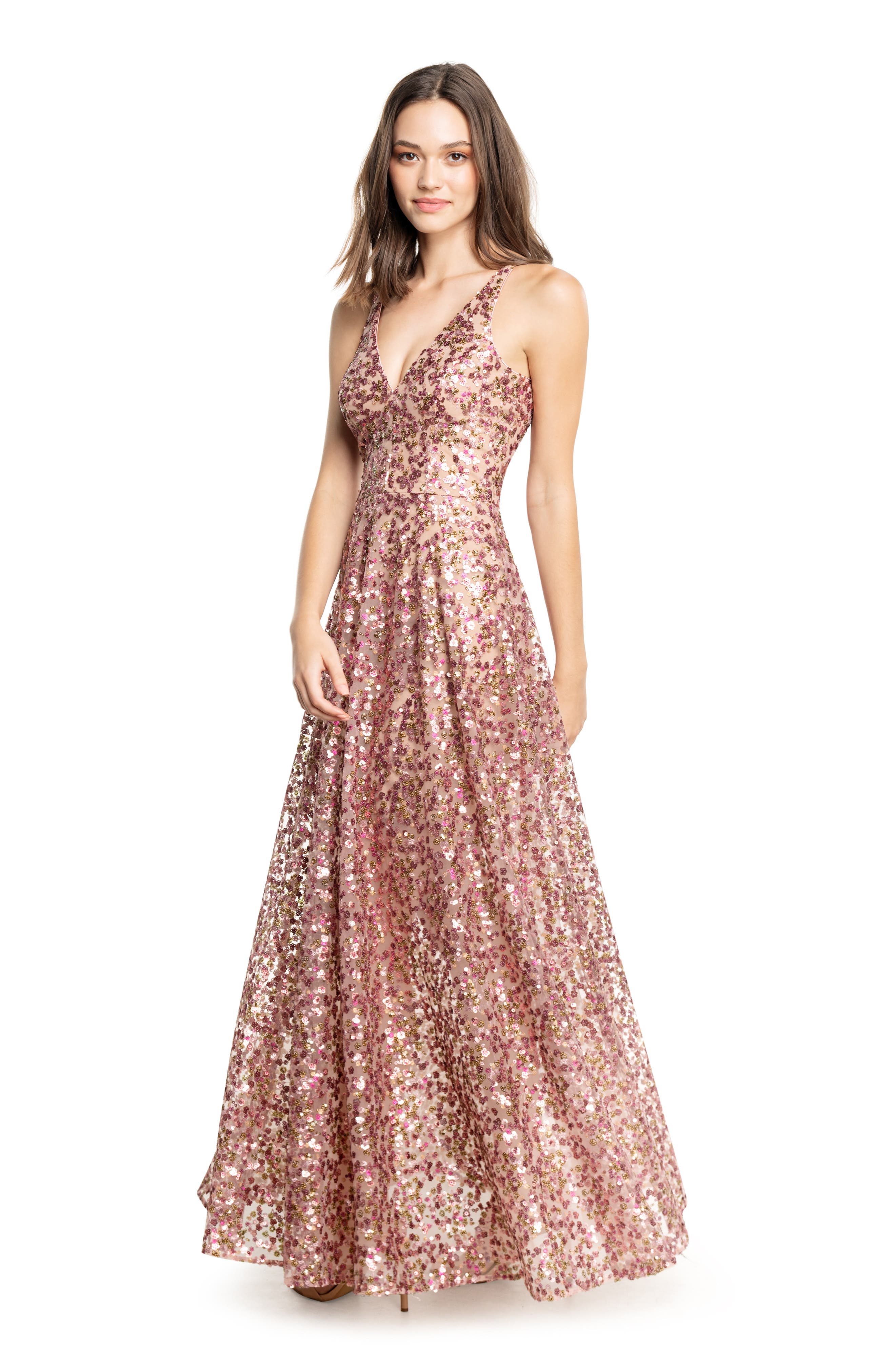 Dress the Population Ariyah Sequin Embroidered Ballgown | Nordstrom