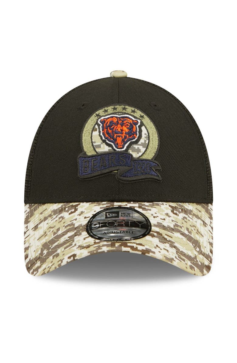 New Era Men's New Era Black/Camo Chicago Bears 2022 Salute To Service 9FORTY Snapback Trucker ...