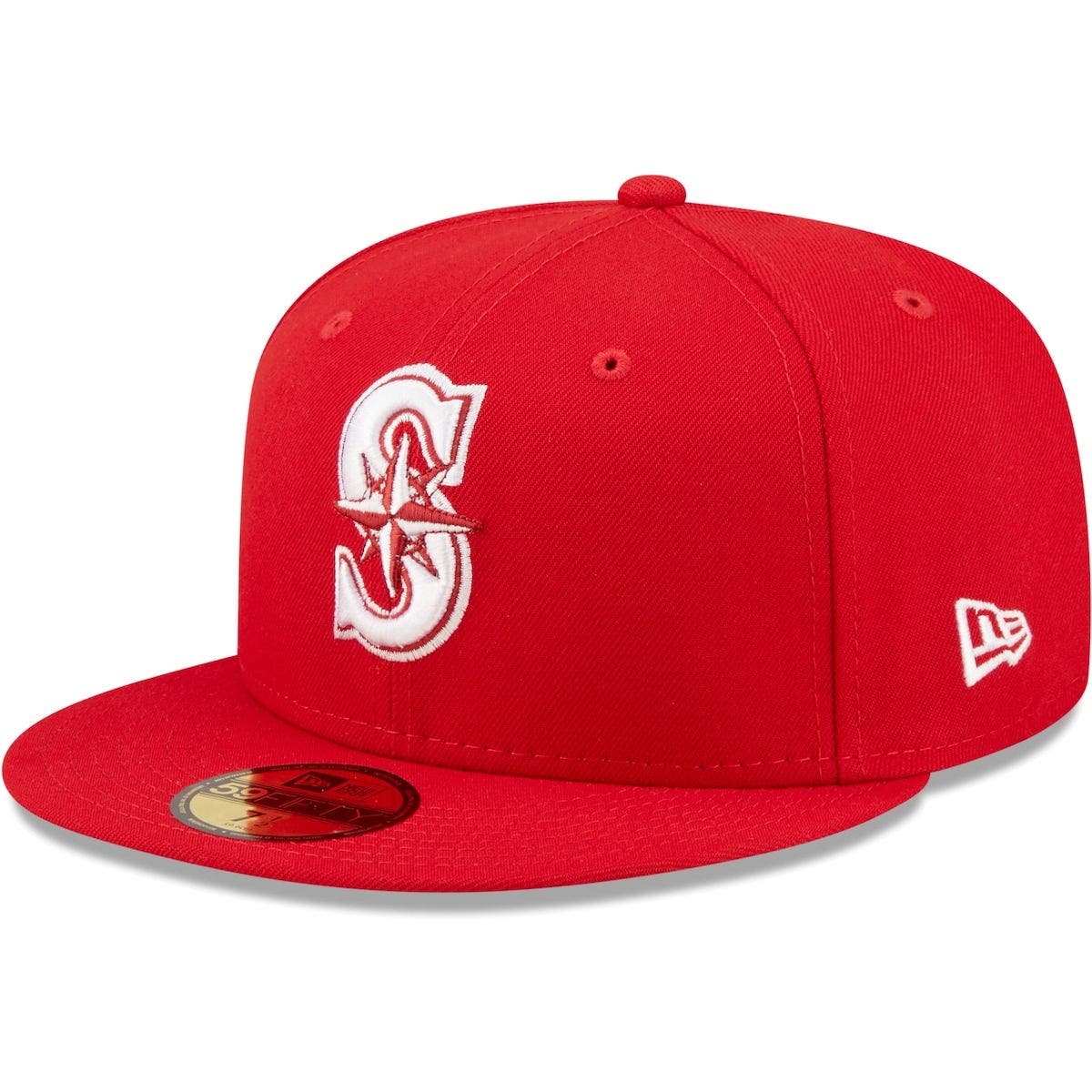 New Era Men's New Era Red Seattle Mariners White Logo 59FIFTY Fitted ...