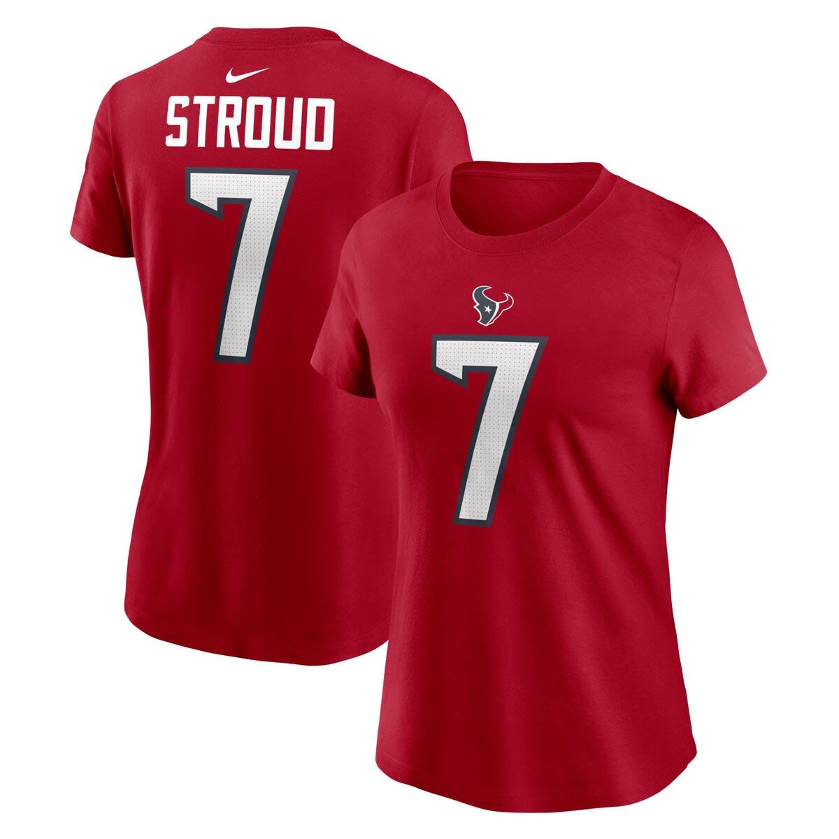 Nike Women's Nike C.J. Stroud Red Houston Texans Player Name & Number T ...