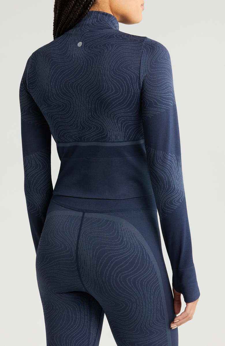Zella Seamless Jacquard Mock Neck Base Layer Top | Nordstrom
