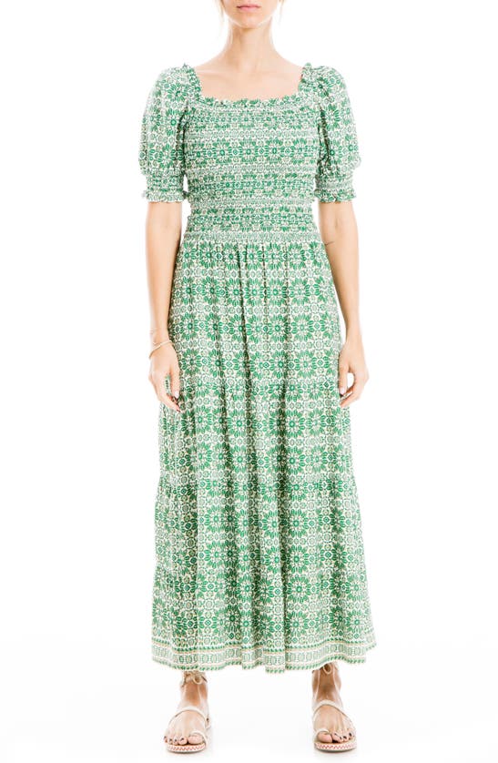 max-studio-smocked-bodice-dress-in-ivory-green-viney-blocks-modesens