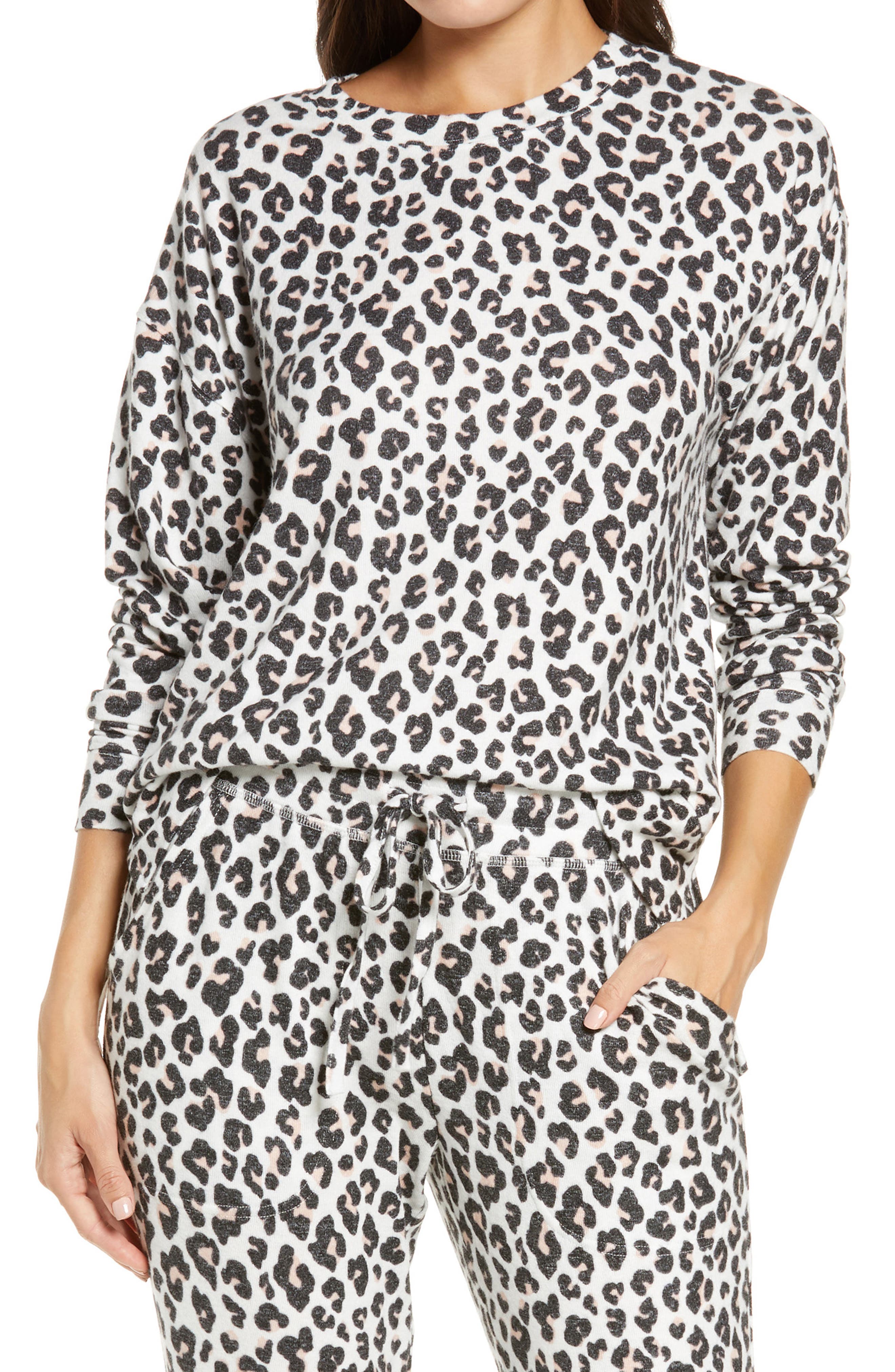 Bp. Cozy Lounge Top In Ivory Egret African Leopard | ModeSens