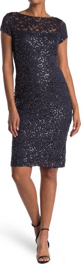 Marina Sequin Lace Cap Sleeve Sheath Dress Nordstromrack