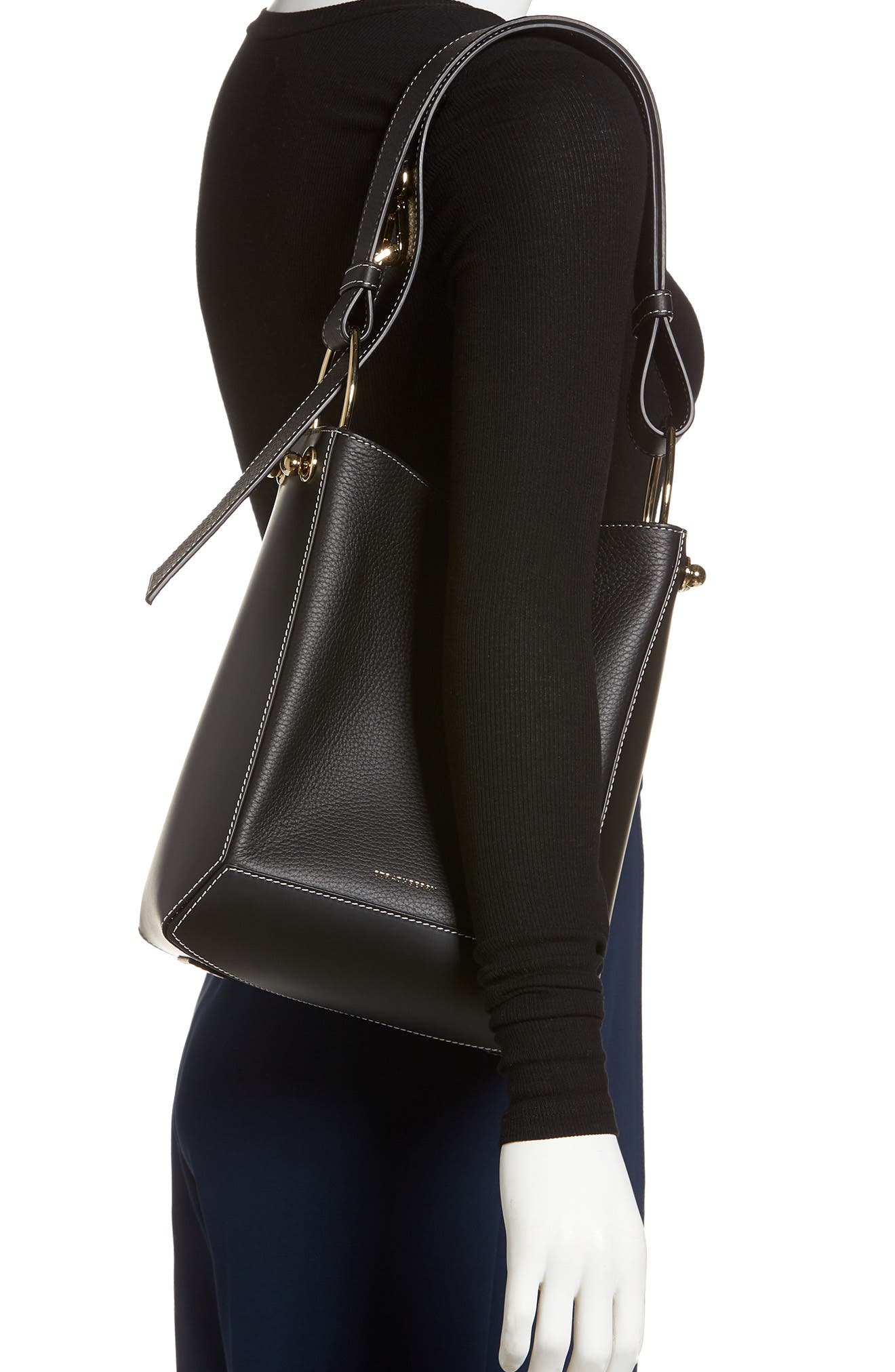 Strathberry Lana Midi Leather Bucket Bag | Nordstrom
