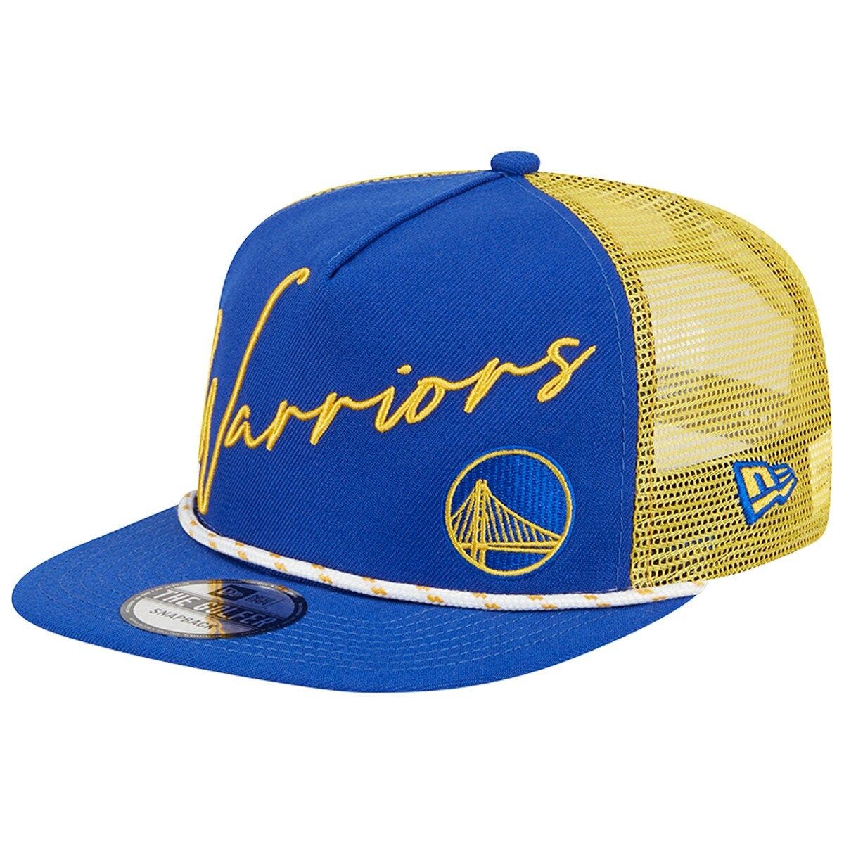 New Era Men's New Era Blue Golden State Warriors Script Logo Golfer 9FIFTY Snapback Hat | Nordstrom