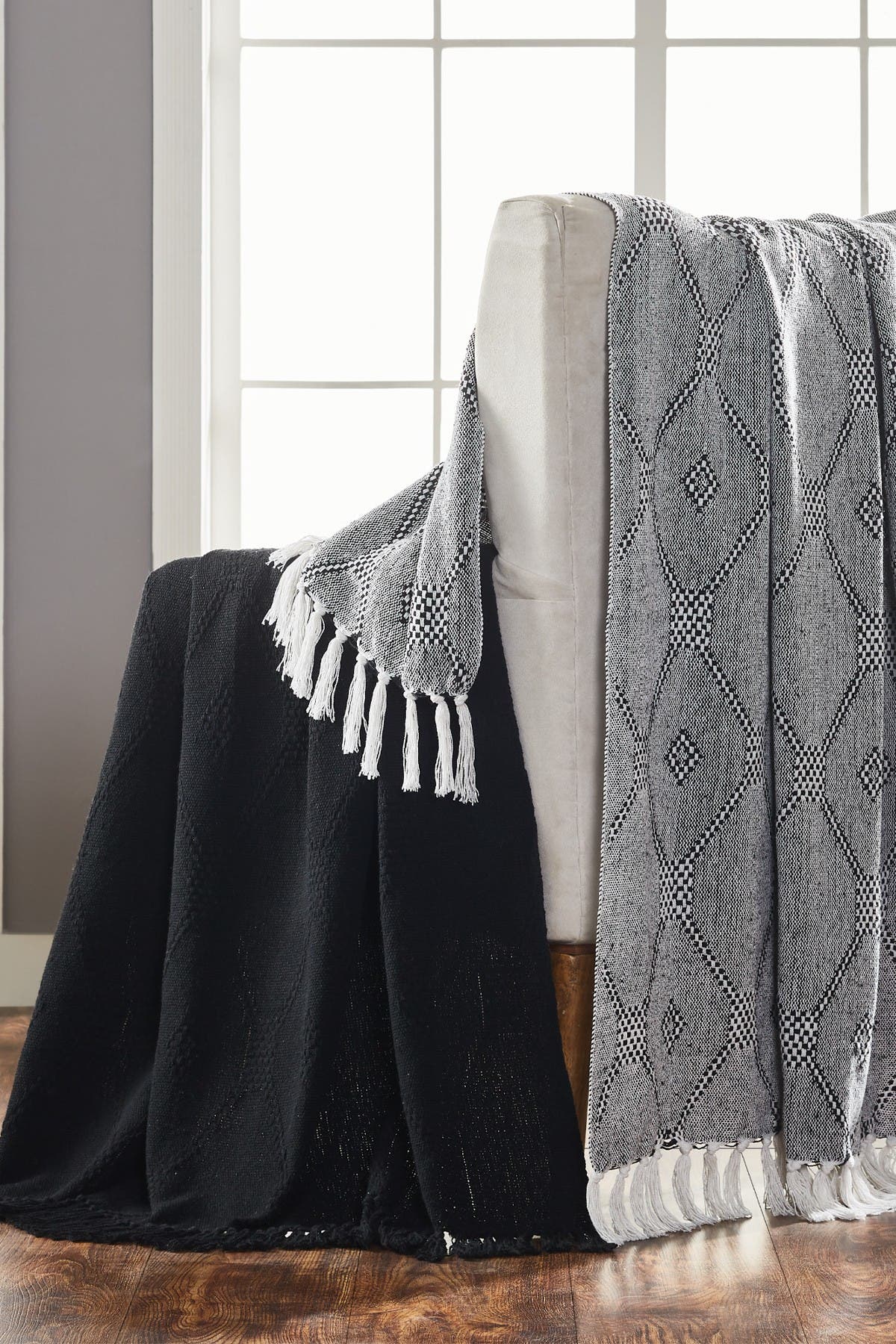 Modern Threads 2-pack 50" X 60" Throw Blanket In Black | ModeSens