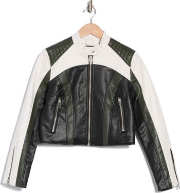 BLANKNYC Faux Leather Crop Racer Jacket | Nordstromrack