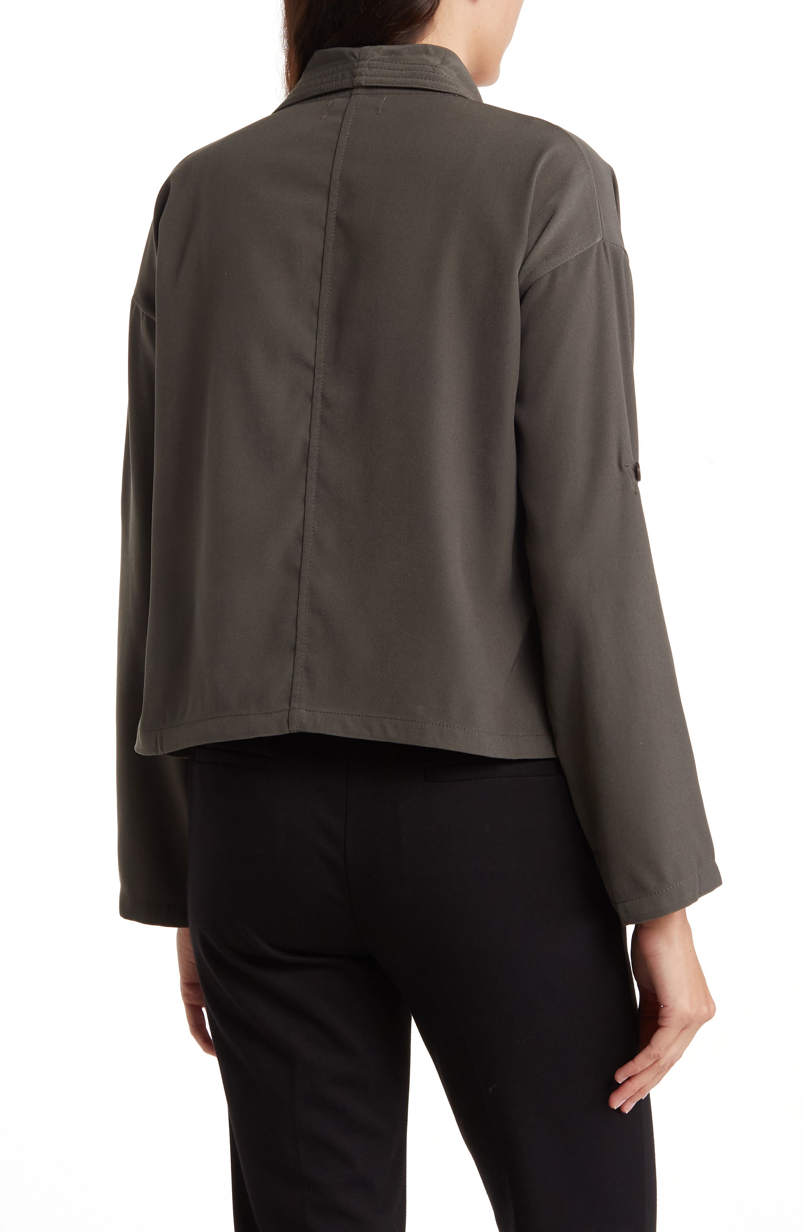 MAX STUDIO Twill Drape Front Short Jacket | Nordstromrack