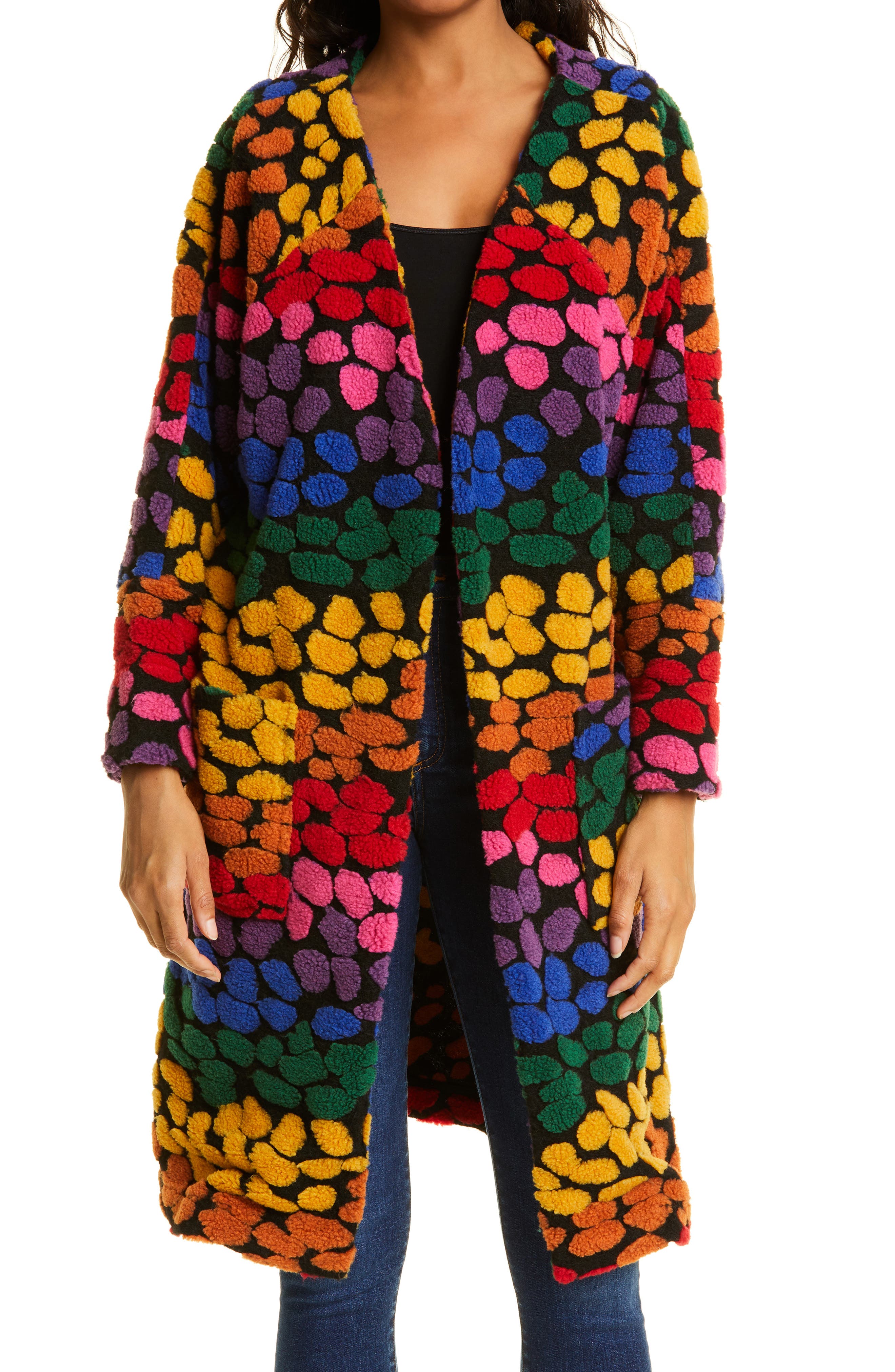 FARM Rio Rainbow Leopards Fleece Cardigan | Nordstrom
