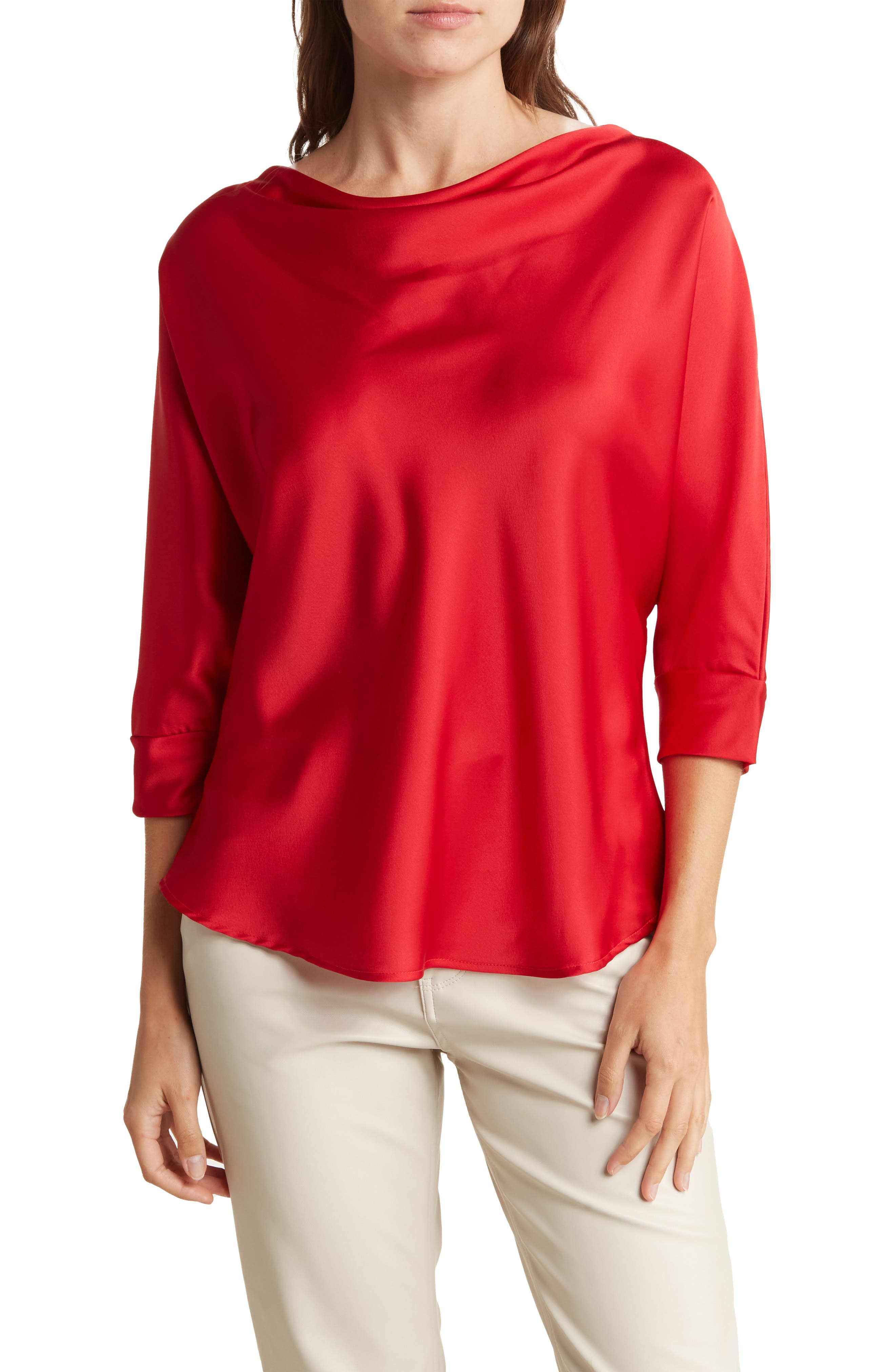 Renee C Cowl Neck Satin Blouse | Nordstromrack