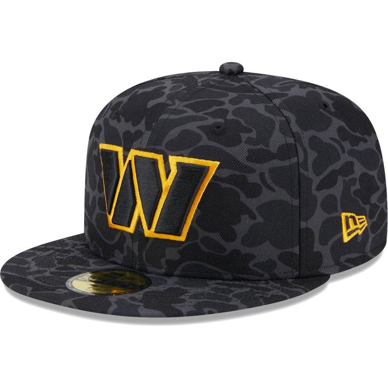 New Era Black Washington Commanders Amoeba Camo 59fifty Fitted Hat ...