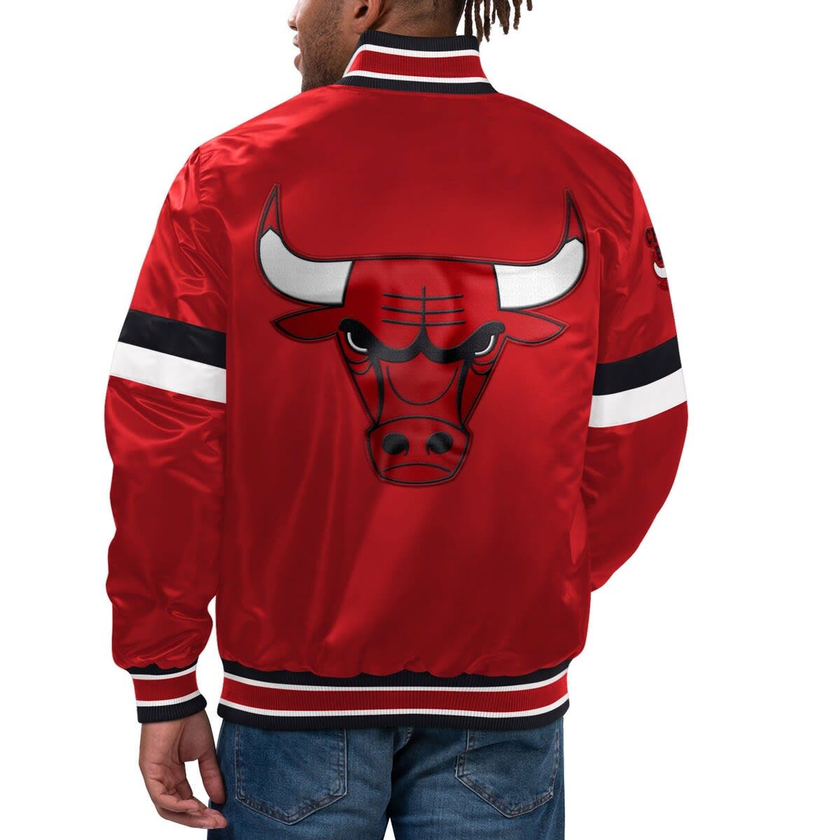 STARTER Men's Starter Red Chicago Bulls Home Game Satin Full-Snap ...