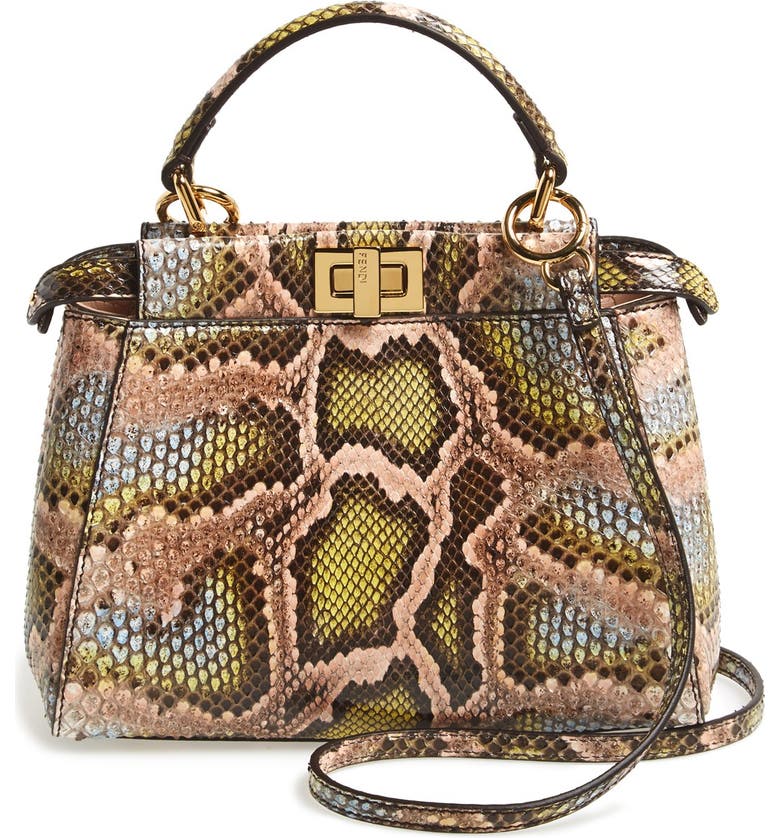 Fendi Mini Peekaboo Genuine Python Crossbody Bag Nordstrom