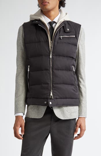 Eleventy Silk Puffer Down Vest with Removable Hooded Bib Inset | Nordstrom