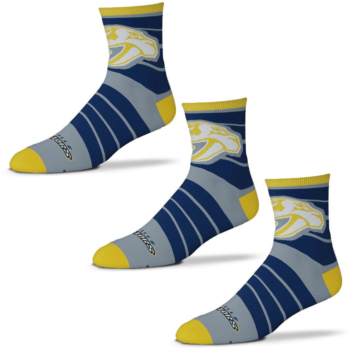 FOR BARE FEET Men's For Bare Feet Nashville Predators Three-Pack Quad ...