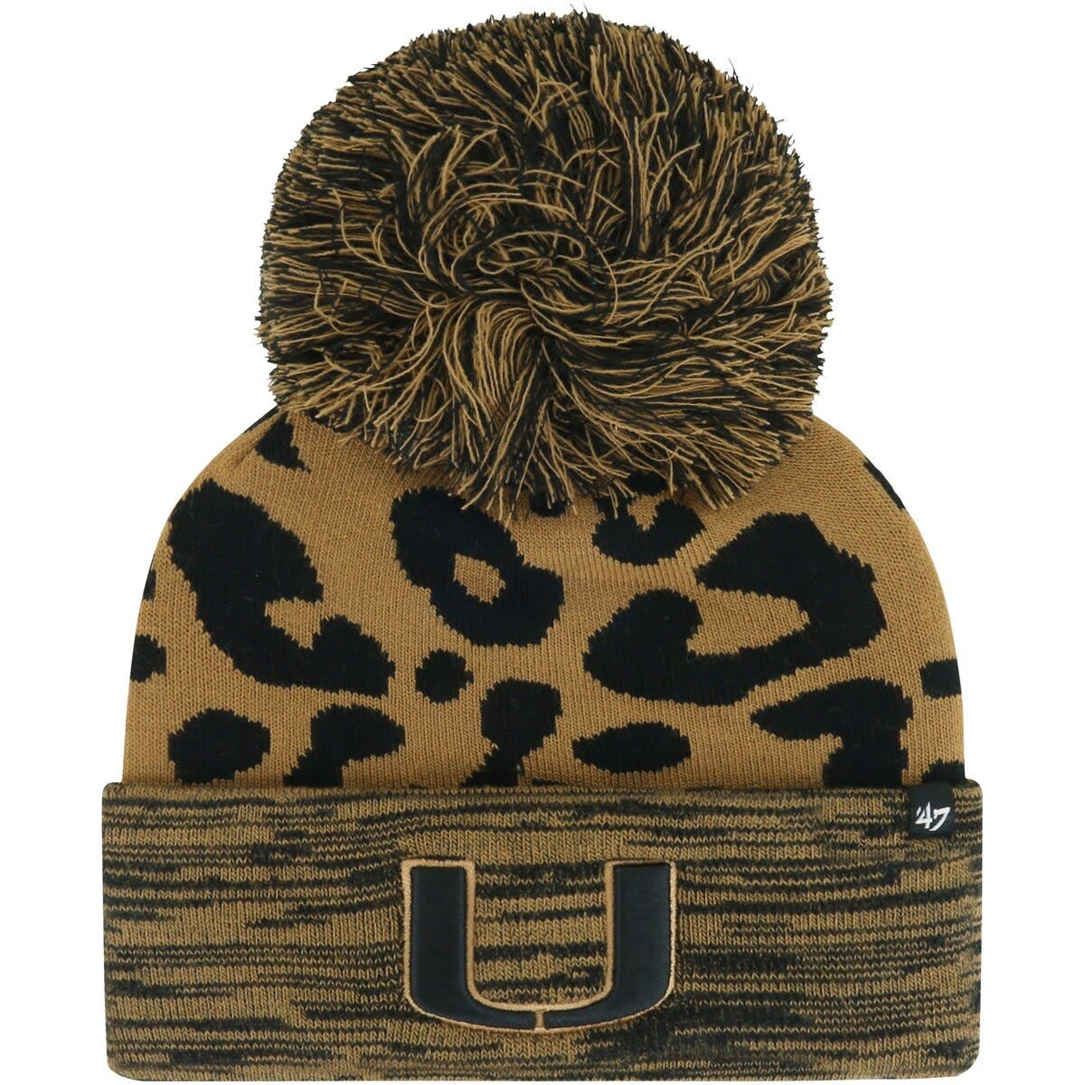 '47 Women's '47 Brown Miami Hurricanes Rosette Cuffed Knit Hat with Pom ...