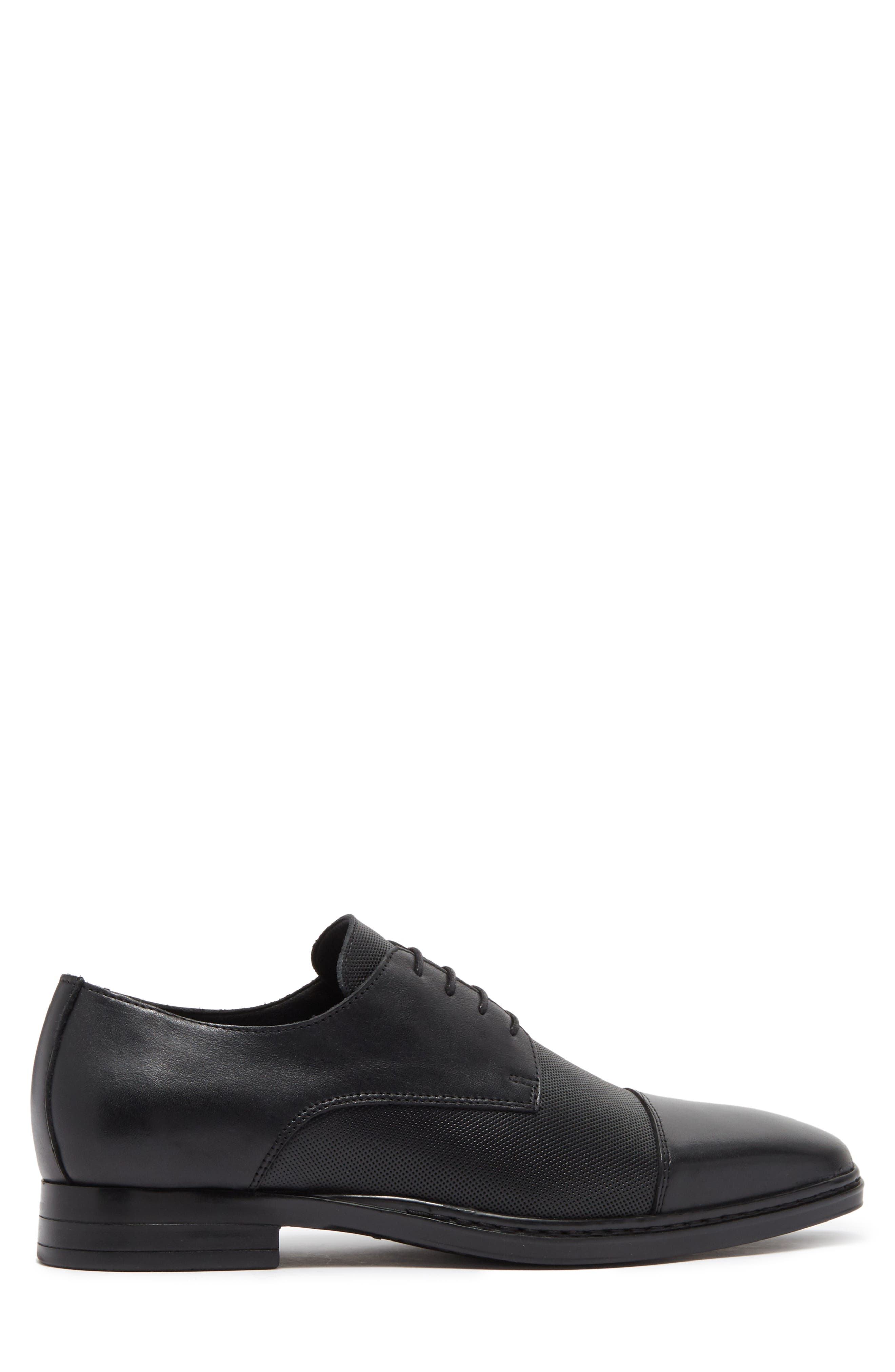 Karl Lagerfeld Leather Cap Toe Derby In Black | ModeSens