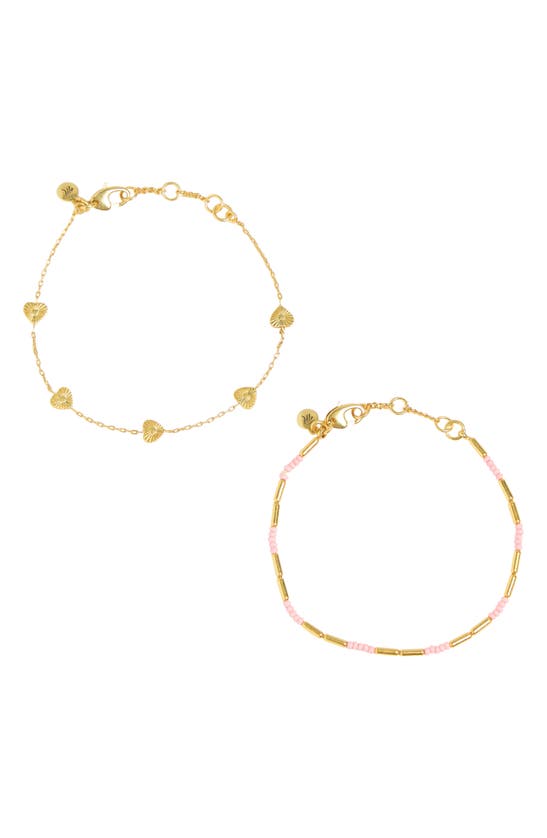 Madewell Etched Heart Bracelet Set In Vintage Gold ModeSens