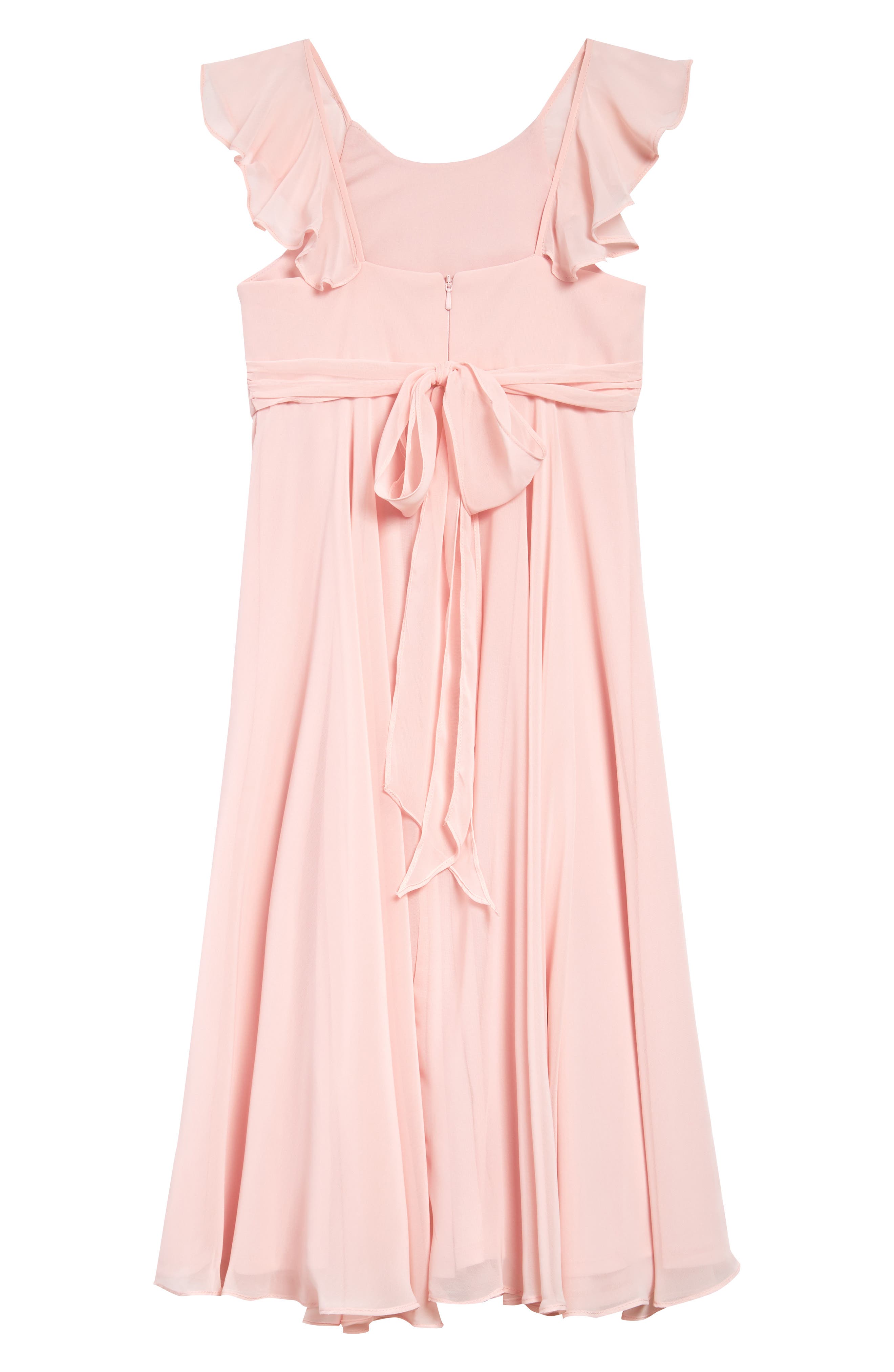 Dessy Collection Flutter Sleeve Chiffon Flower Girl Dress | Nordstrom