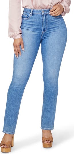 PAIGE Flaunt Knockout Curvy High Waist Straight Leg Jeans | Nordstrom