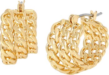 AllSaints Tripe Chain Hoop Earrings | Nordstromrack