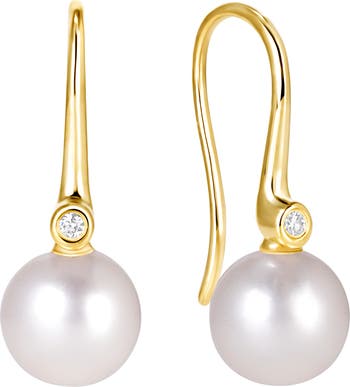 RON HAMI Diamond & Pearl Drop Earrings | Nordstromrack