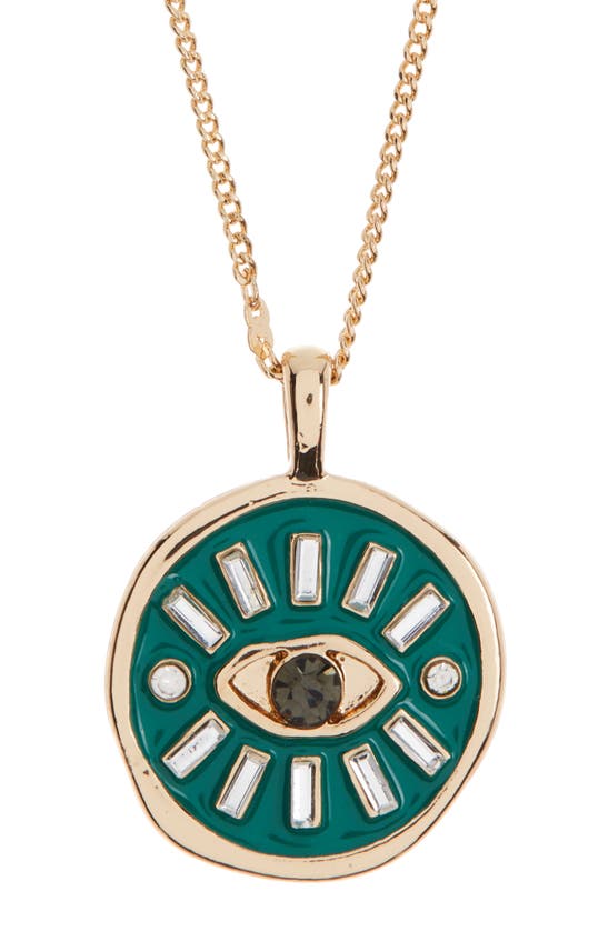Nordstrom Rack Evil Eye Enamel Pendant Necklace In Teal Gold ModeSens
